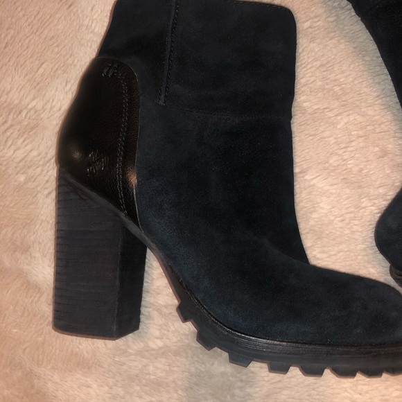 Sam Edelman | Shoes | Sam Edelman Black Suede Leather Heeled Booties 65 ...